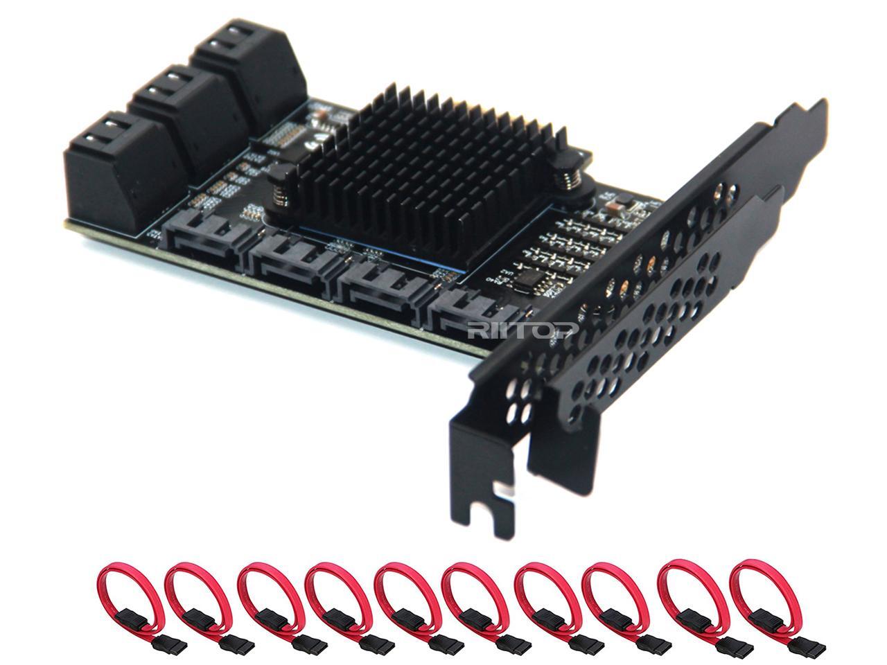 PCIe SATA Card, 10 Port SATA Controller Expansion Card with Low Profile ...