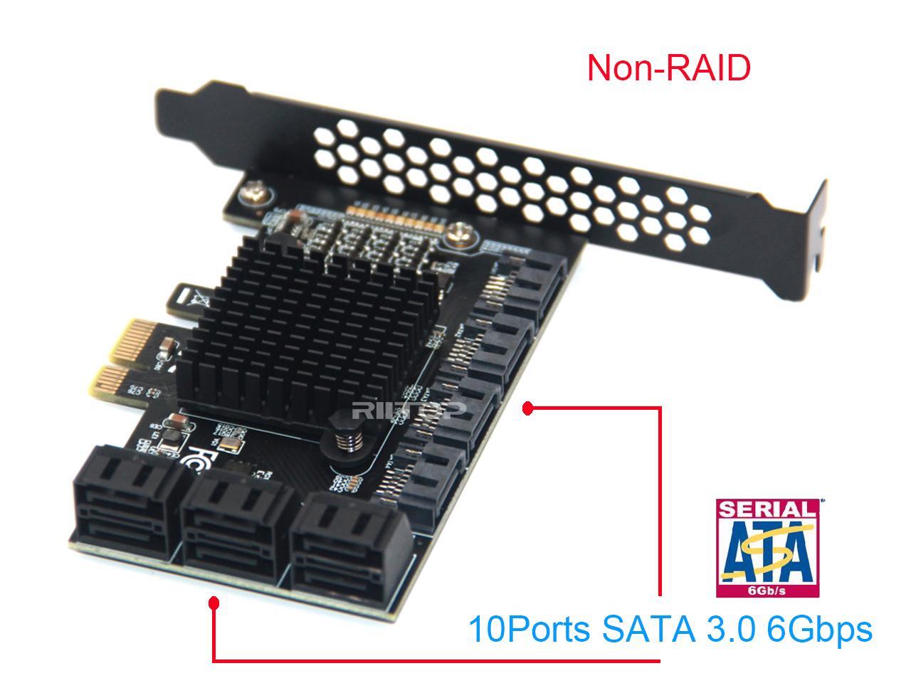 PCIe SATA Card, 10 Port SATA Controller Expansion Card with Low Profile ...