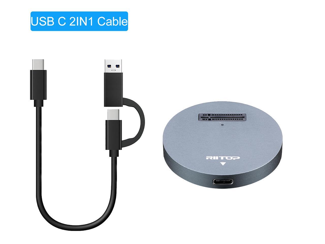 NVMe to USB Docking Station, RIITOP External M.2 PCI-e NVMe SSD to USB ...