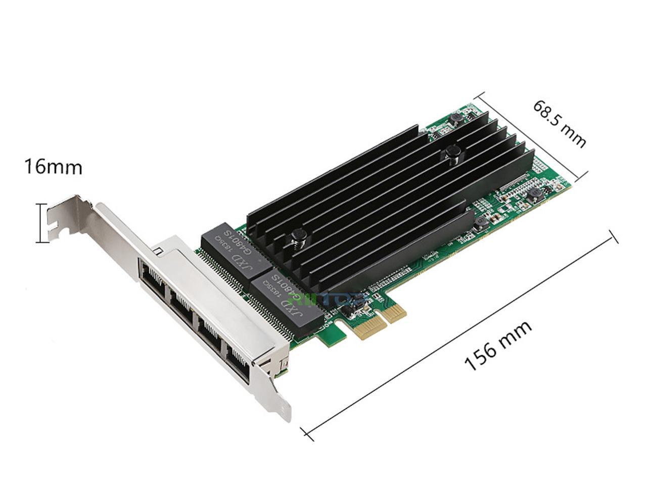 4 Ports 1000Mbps Gigabit PCI-e Express Server Network Adapter ...