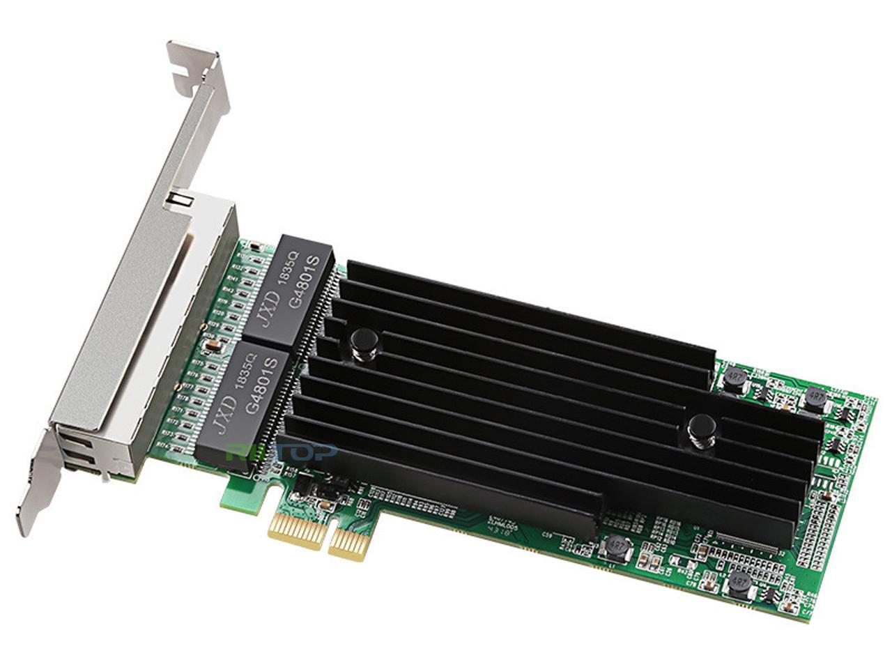4 Ports 1000Mbps Gigabit PCI-e Express Server Network Adapter ...