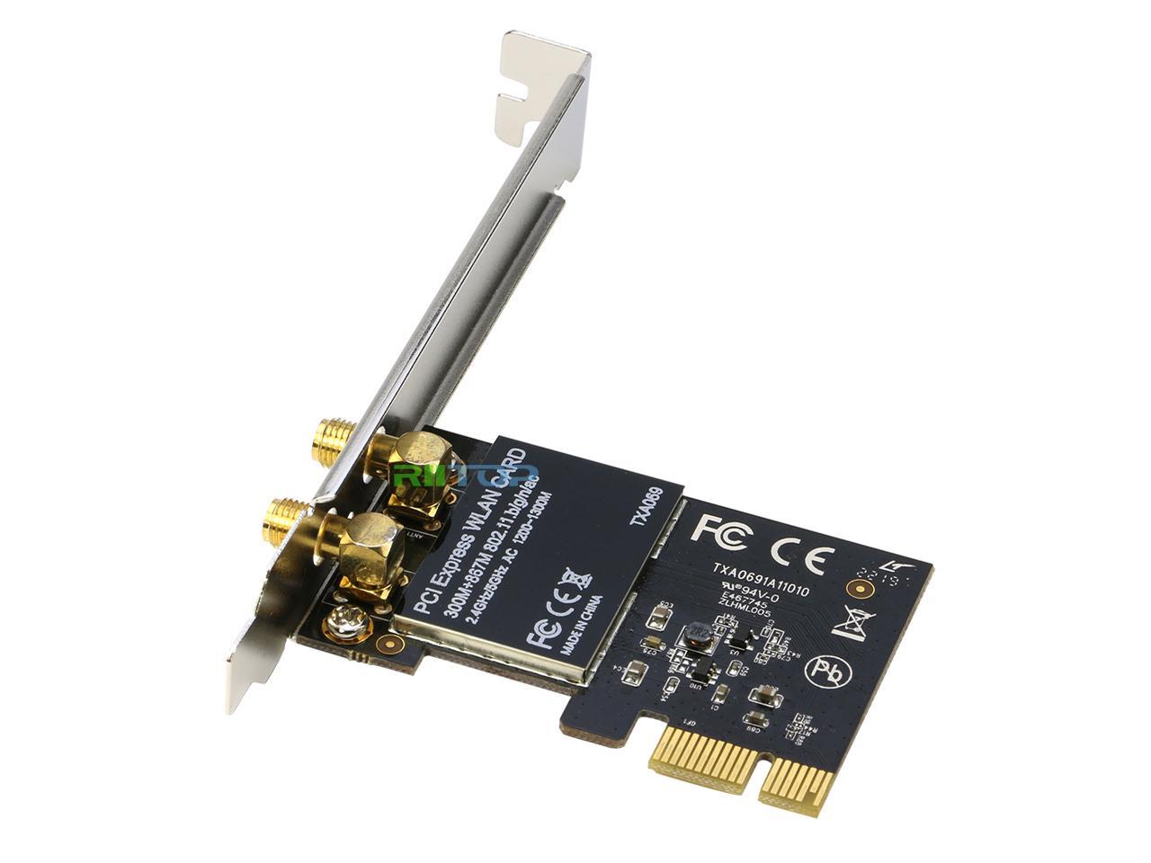 RIITOP 1200M PCI-e Express WIFI Card Adapter Wireless AC Dual-Band 2.4G ...