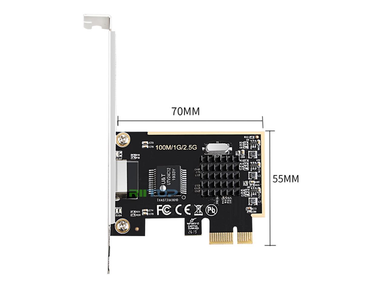 RIITOP 2.5G Wireless Gaming NIC 1G 1000M Network Adapter PCI-e Card ...