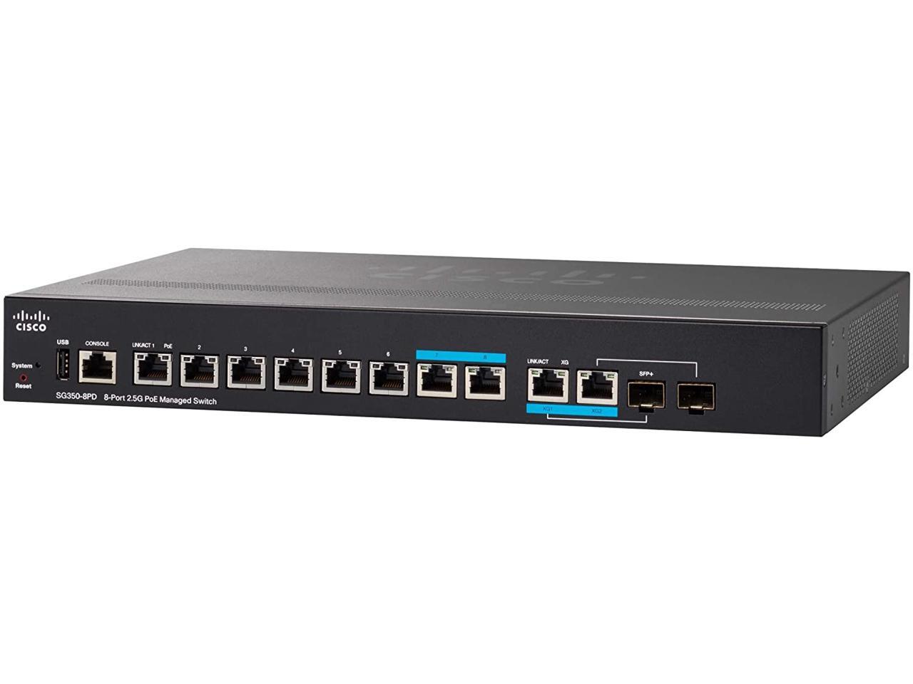 CISCO SG350-8PD-K9-NA Managed 8-Port 2.5G PoE Managed Switch - Newegg.com