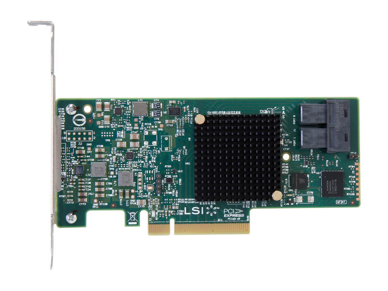 LSI 9300-8i PCI-Express 3.0 SATA / SAS 8-Port SAS3 12Gb/s HBA - Single ...