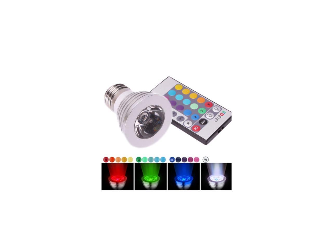 3W E27 16 Color 80LM LED RGB Magic Light Bulb with Wireless Remote ...