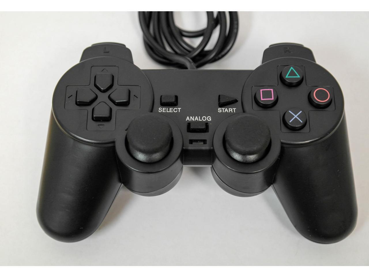 Wired Replacement Controller For Playstation PS1 PS2 Black by Mars ...