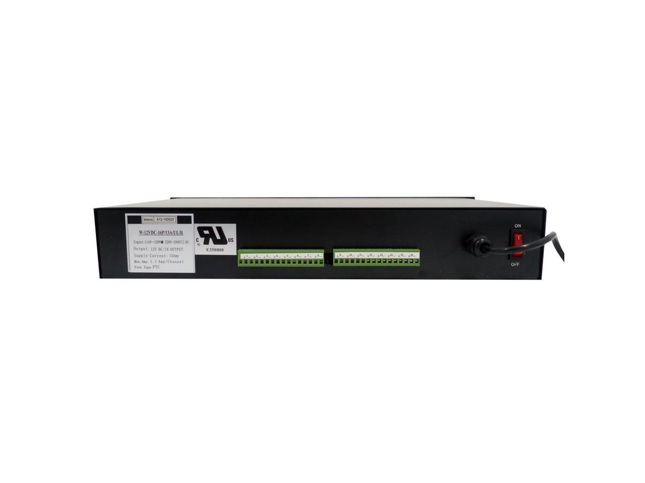 Rack Mount Power Supply 16 Channel 12V DC CCTV 13Amps Output 16ch ...