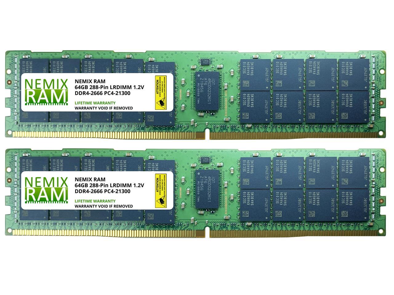 NEMIX RAM 128GB 2x64GB DDR4-2666 PC4-21300 4Rx4 ECC Load Reduced Memory ...