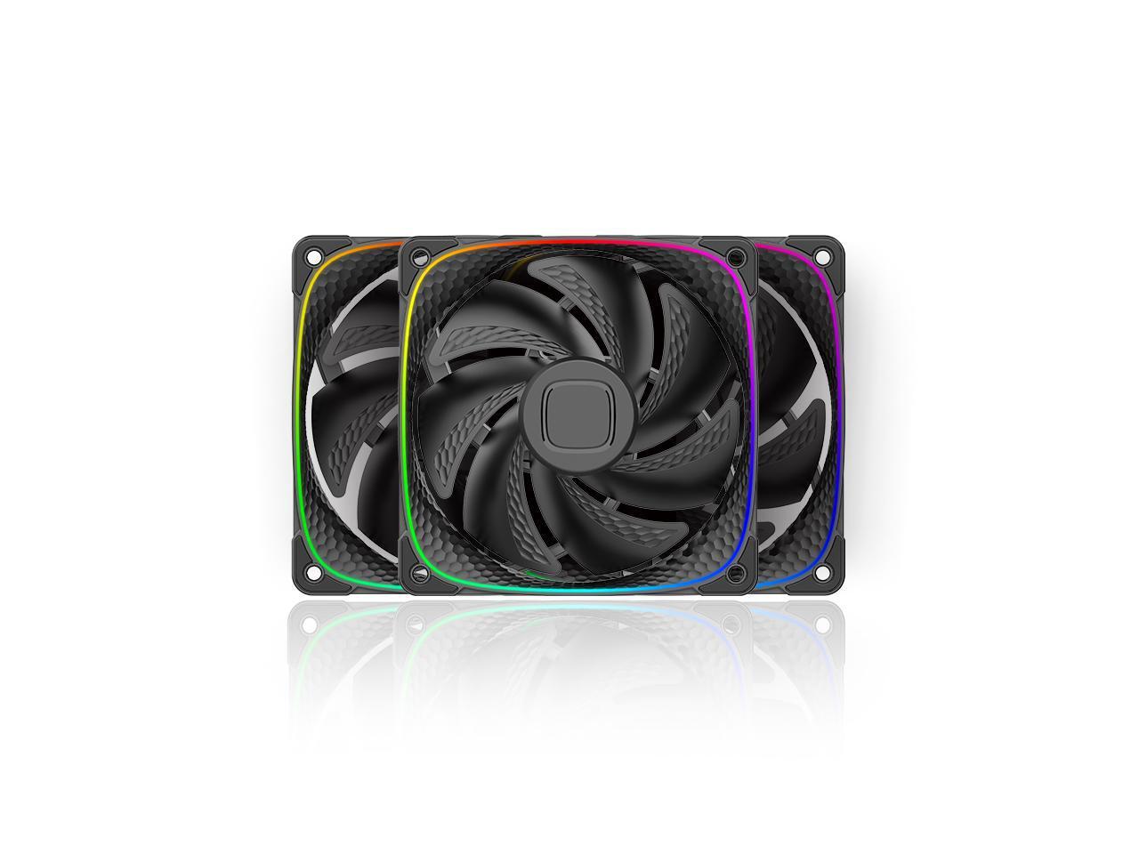 Geometric Future Squama 2503 RGB PWM Fan - Black - 120mm - 3 pack ...