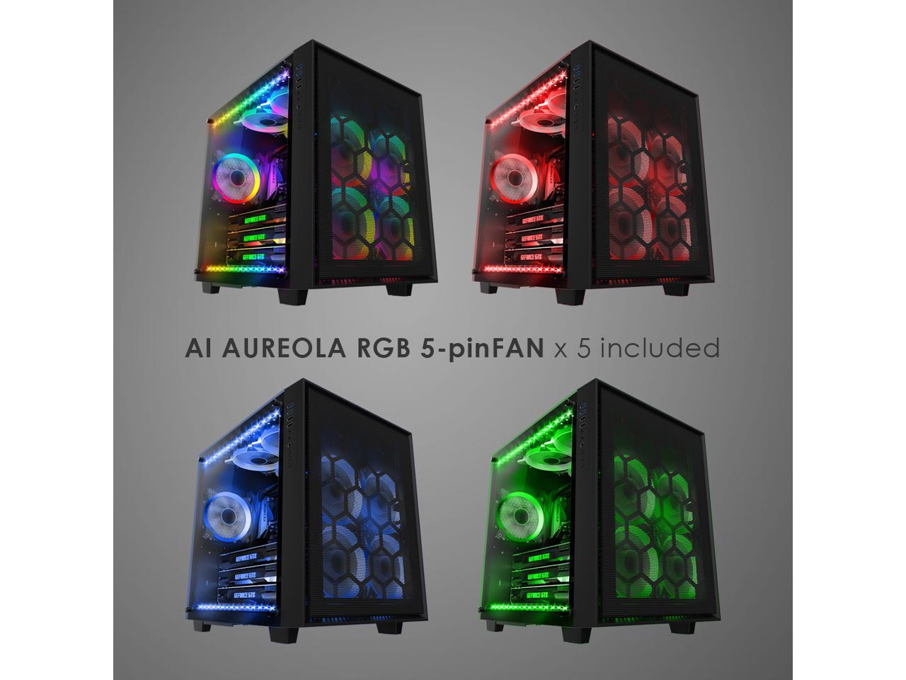 anidees AI Crystal Cube Dual Chamber Tempered Glass EATX /ATX PC Gaming ...