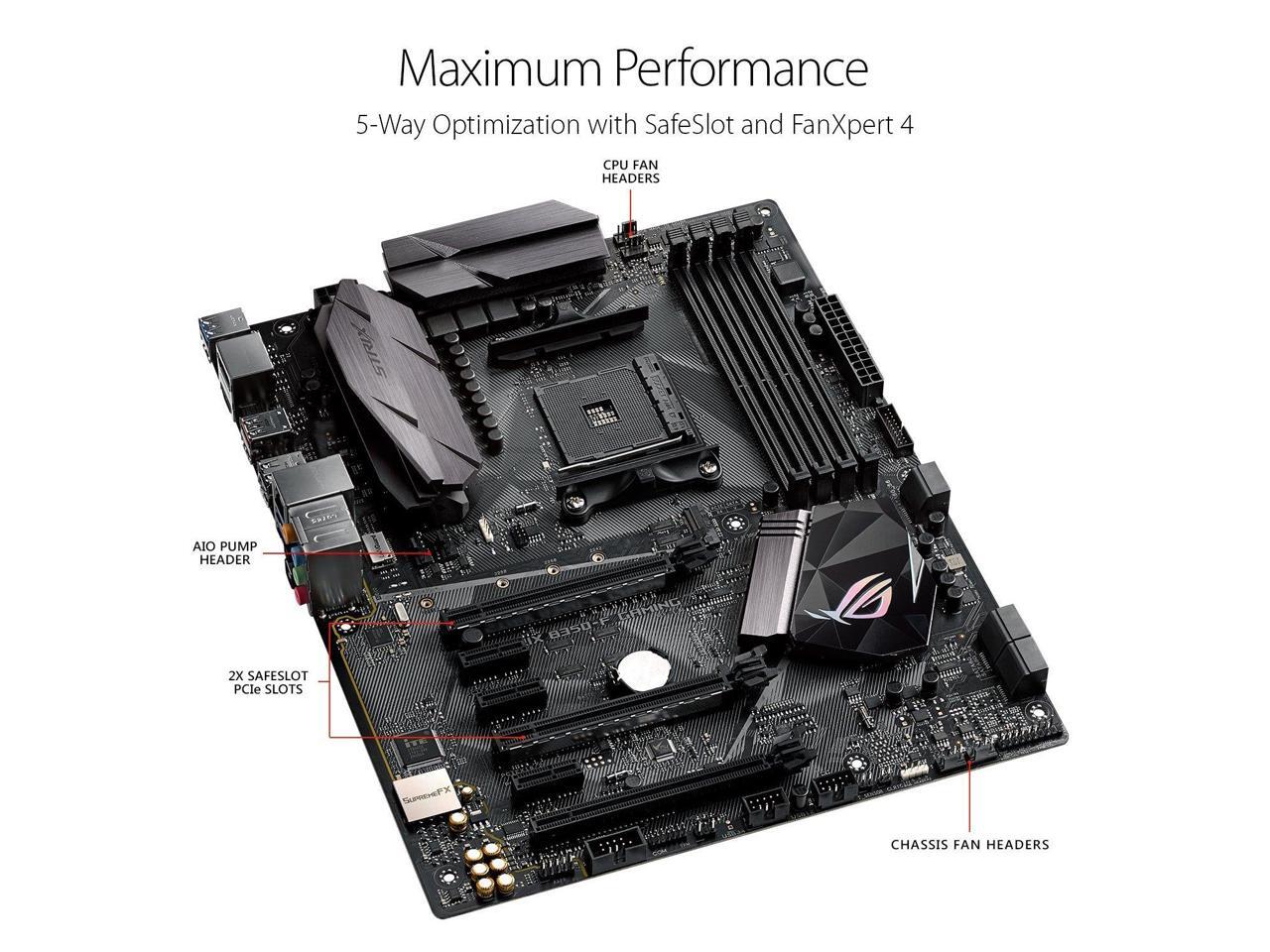 ASUS ROG STRIX B350-F GAMING AMD Ryzen AM4 DDR4 HDMI DisplayPort M.2 ...