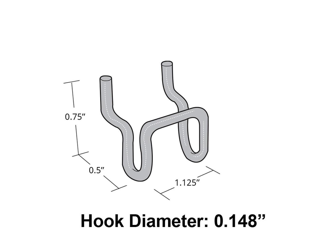 Azar Displays Metal U Hook for Slatwall & Pegboard 20/Pack 700020 ...
