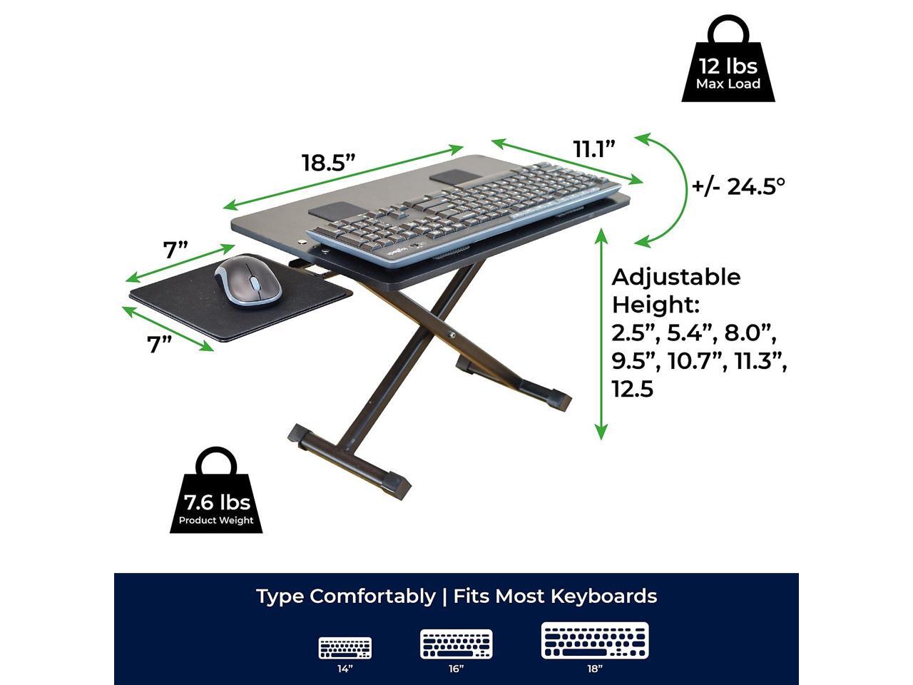 KT3 Computer Keyboard Stand for Desk - Keyboard Riser for Desk Height ...