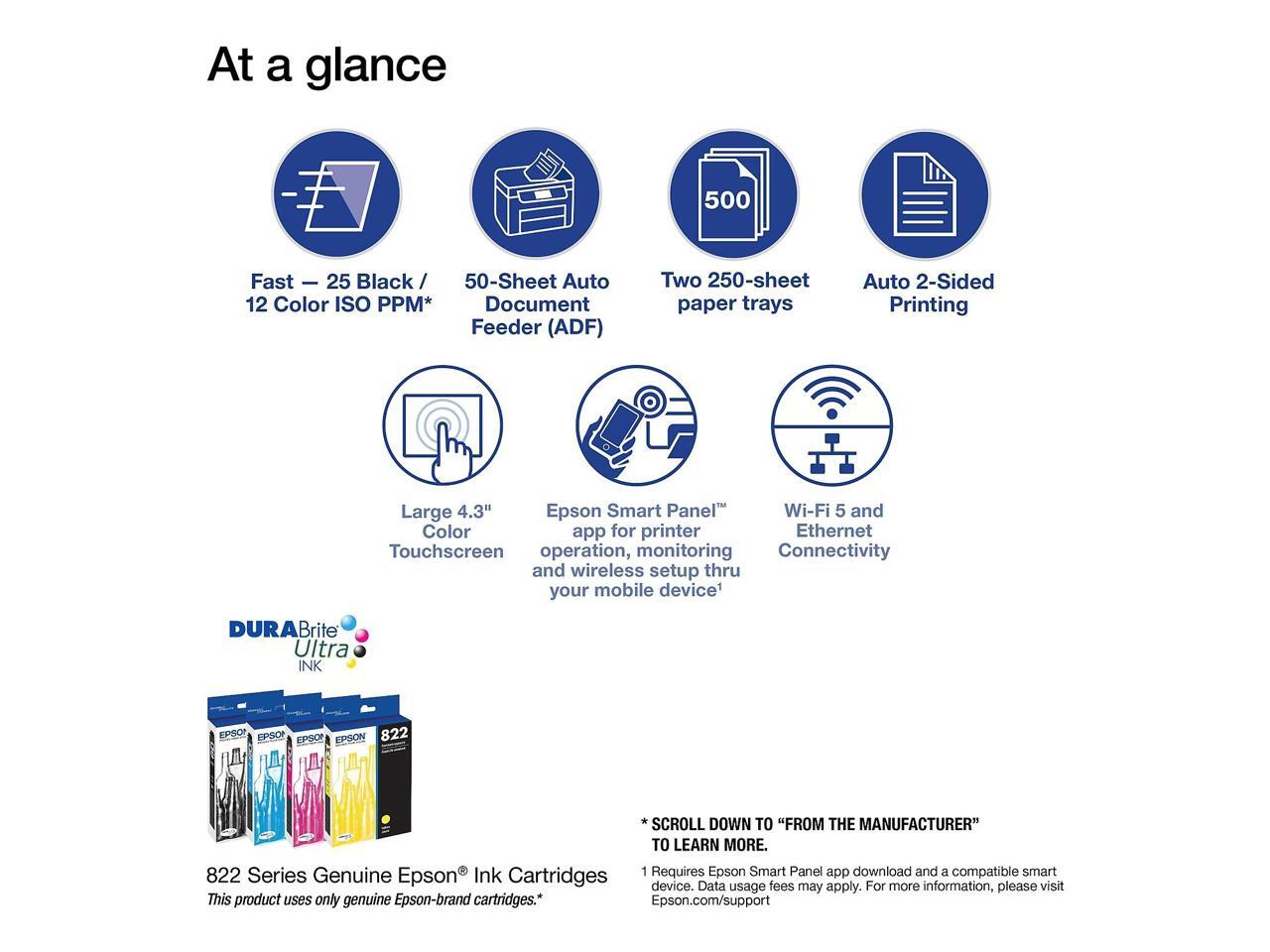 Epson WorkForce Pro WF-4830 Wireless All-in-One Printer - Newegg.com