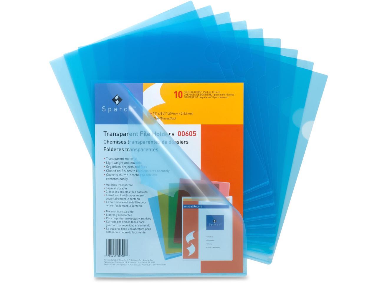 Sparco 00605 Transparent File Holder, 8.50" Width x 11" Length Sheet ...