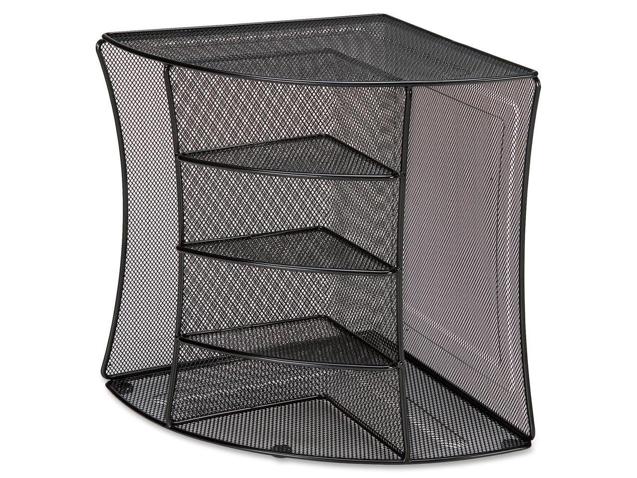 Lorell Corner Desk Organizer 10-7/8"x10-7/8"x13" Black Mesh 95252 ...