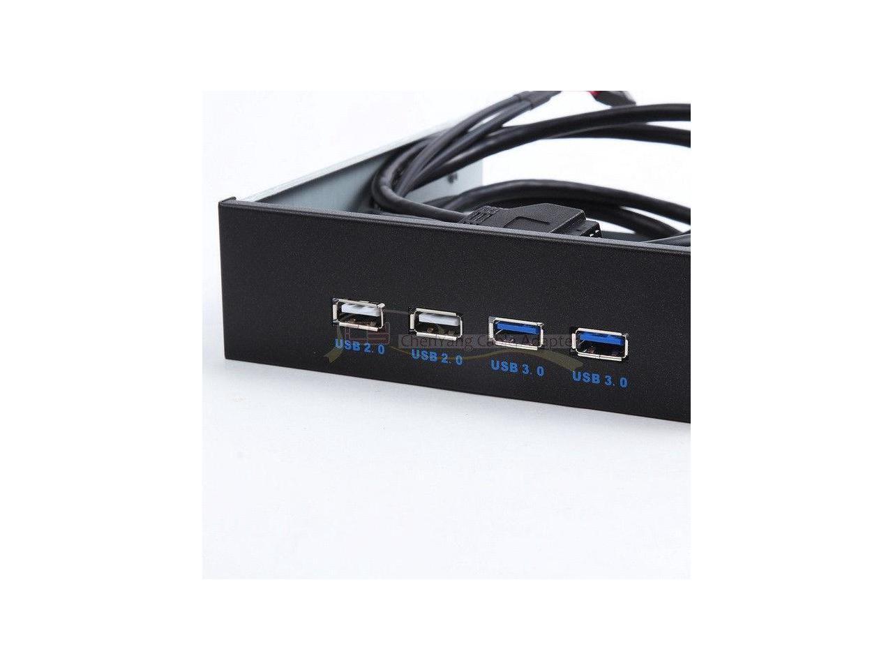 4 Port USB Front Panel (2x USB 3.0 + 2x USB 2.0) Black for PC Case ...