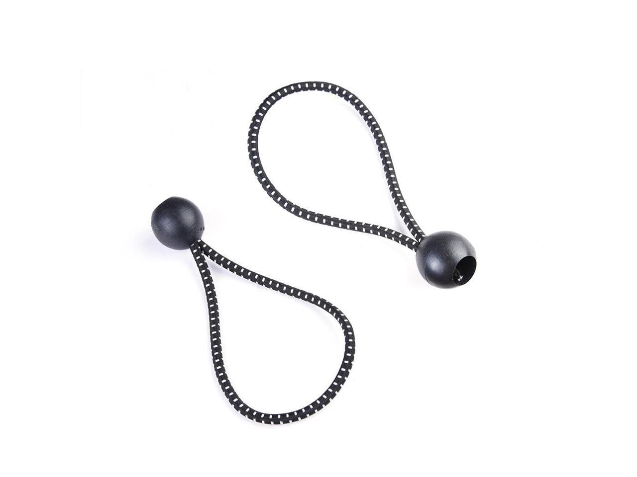 25 pcs 6" Black Elastic Ball Bungee Loop Cord Tie Down Strap Wire Fix ...