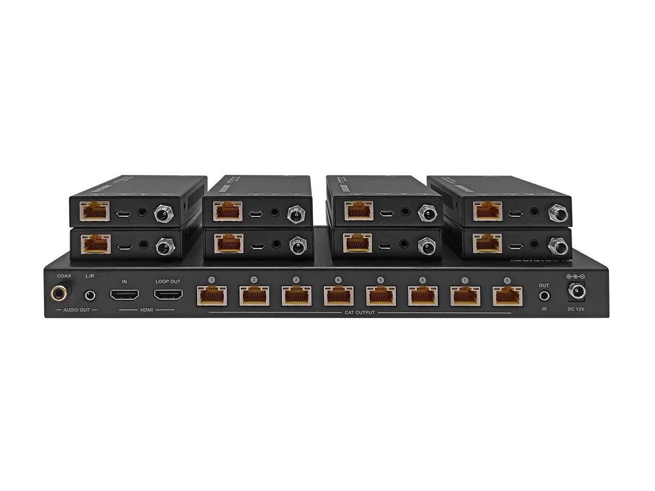 Monoprice Blackbird 4K HDMI 2.0 1x8 Splitter Extender Complete Solution ...