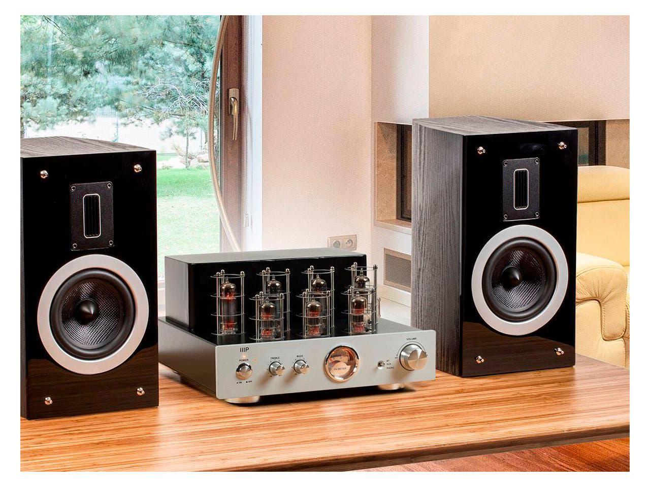 Monoprice Pure Tube Stereo Amplifier with Bluetooth Line and Phono ...