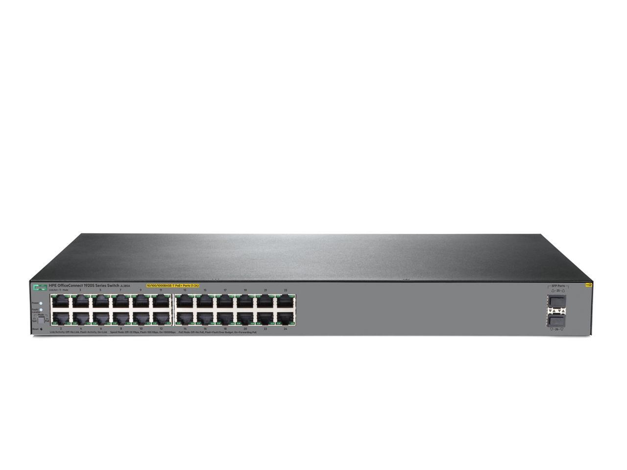 HPE OfficeConnect 1920S 24G 2 SFP PPoE+ 185W Switch (JL384A) - Newegg.ca