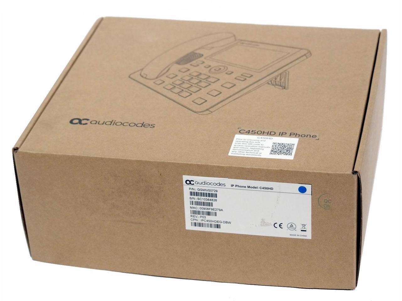 AudioCodes IPC450HDEPSG-DBW C450HD IP-Phone PoE GbE with Integrated BT ...