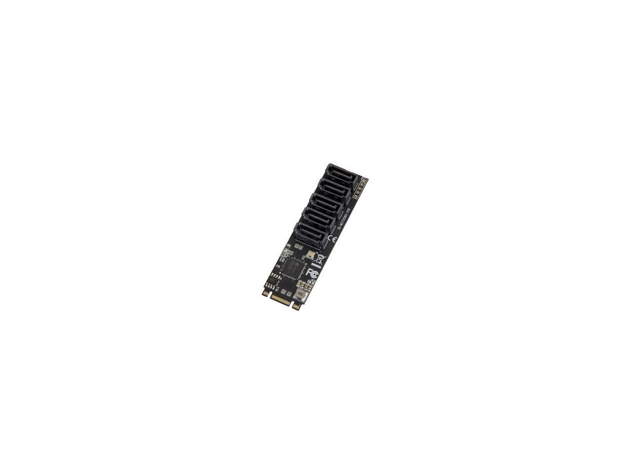 Syba 5 port Non-RAID SATA III 6Gbp/s to M.2 B+M Key Adapter PCI-e 3.0 ...