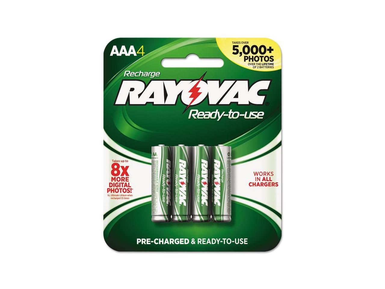 Rayovac Platinum Rechargeable NiMH Batteries, AAA, 4 per Pack - Newegg.com