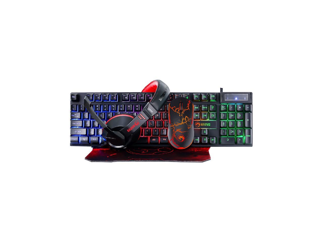 Marvo CM409 4-in-1 Wired Keyboard, Mouse, Headset and MousePad Advances ...