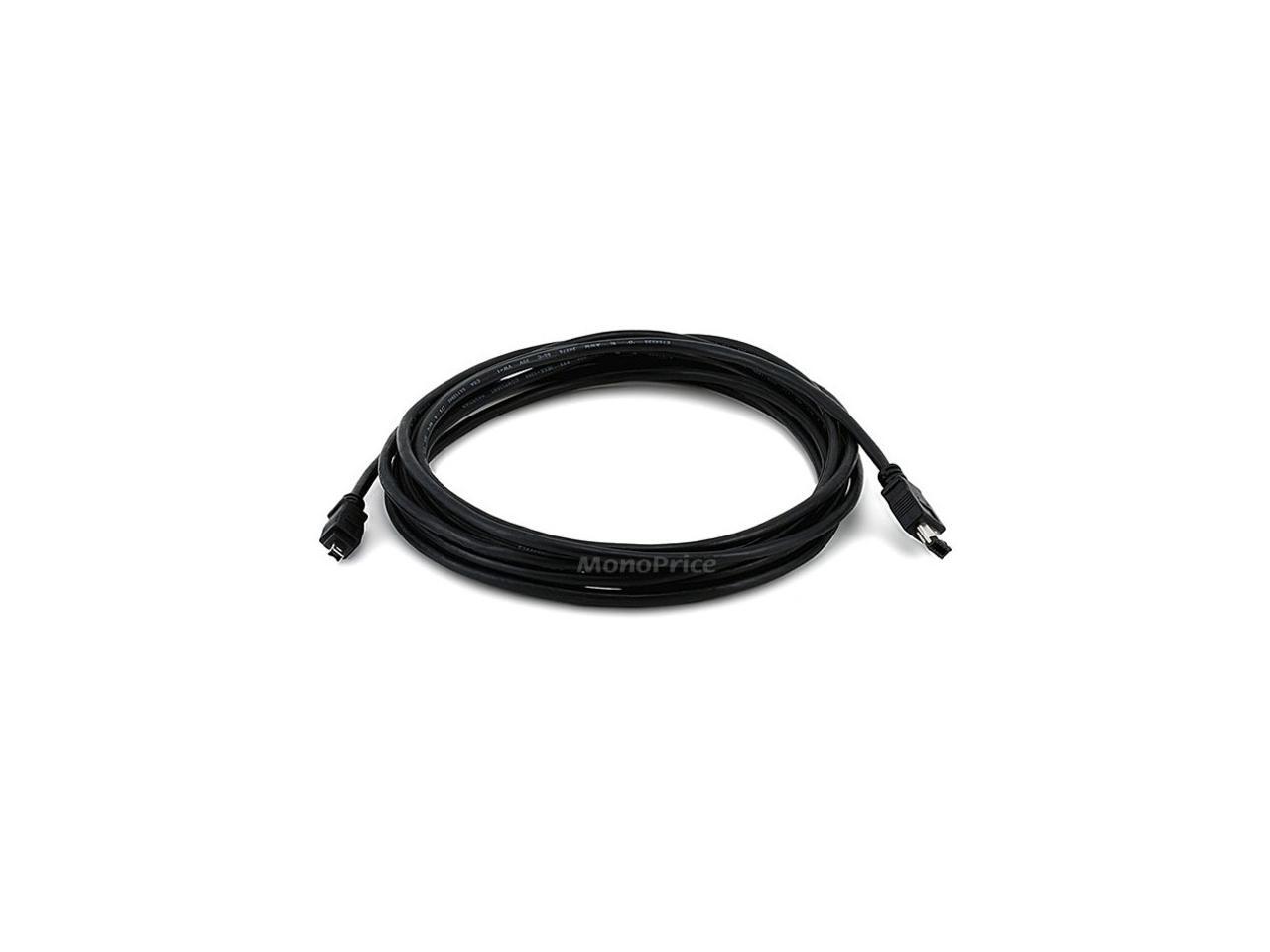 Monoprice Ieee-1394 Firewire Ilink Dv Cable 6P-4P M/M - 15Ft (Black ...