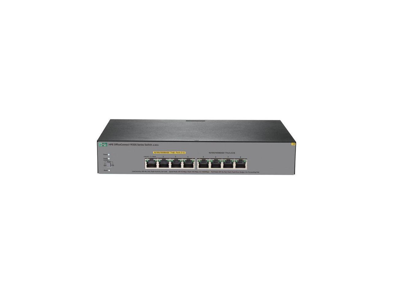 HPE OfficeConnect 1920S 8G PPoE+ 65W Switch (JL383A) - Newegg.com