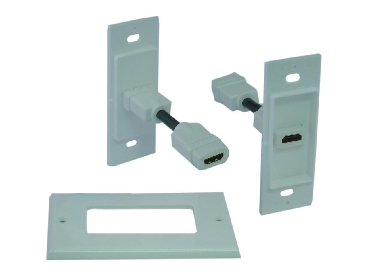 Cable Wholesale Single Port HDMI Wall Plate w/ Strain Relief White ...