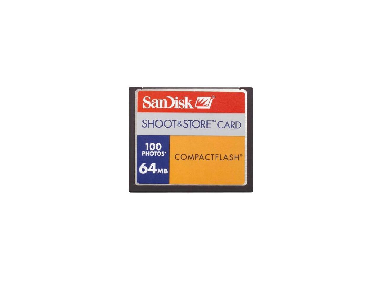 SanDisk Shoot & Store 64MB Compact Flash (CF) Flash Card Model SDCFS-64 ...