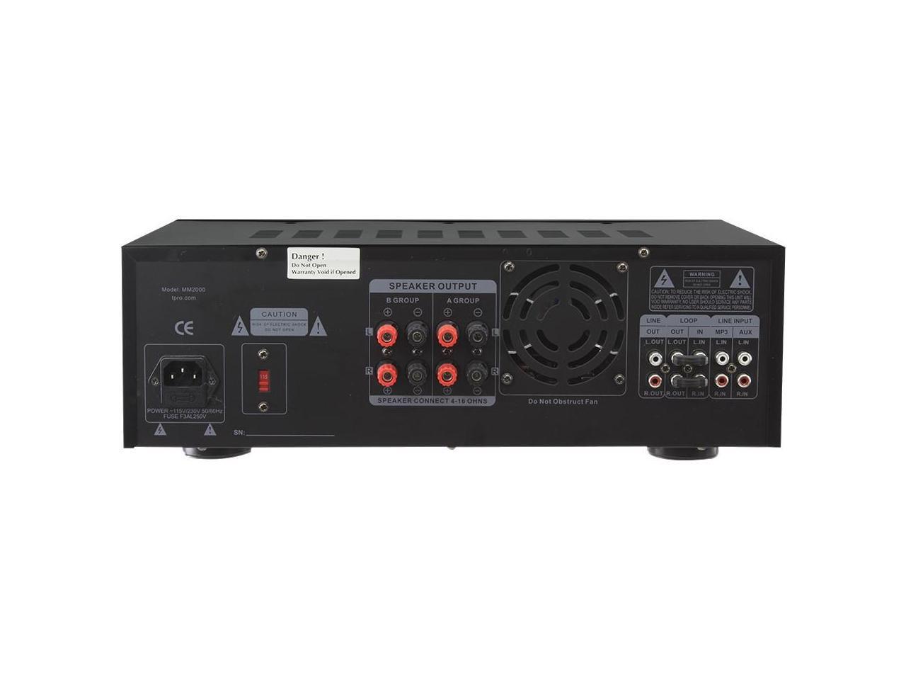 Technical Pro MM2000 Professional Mic Mixing Amplifier with USB & SD ...
