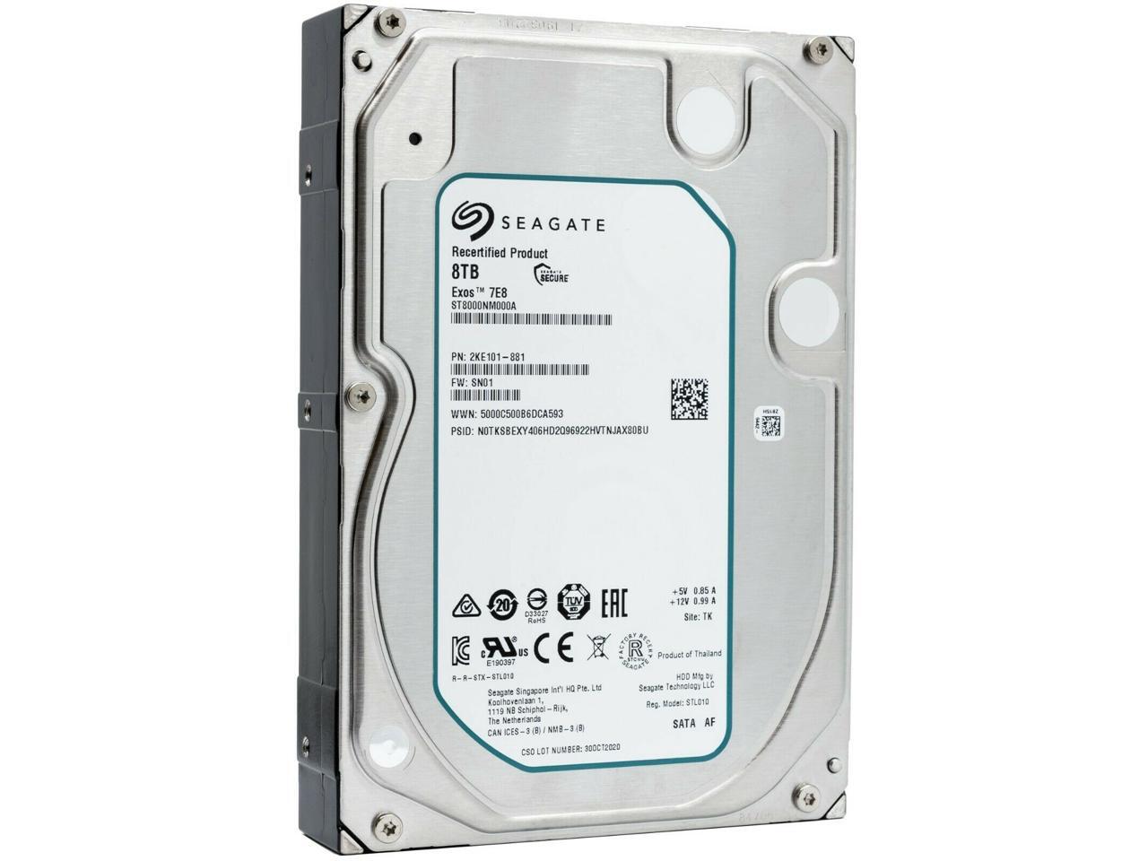 Refurbished: Seagate Exos 7E8 8TB SATA 6Gb/s 7200 RPM 3.5" Enterprise ...