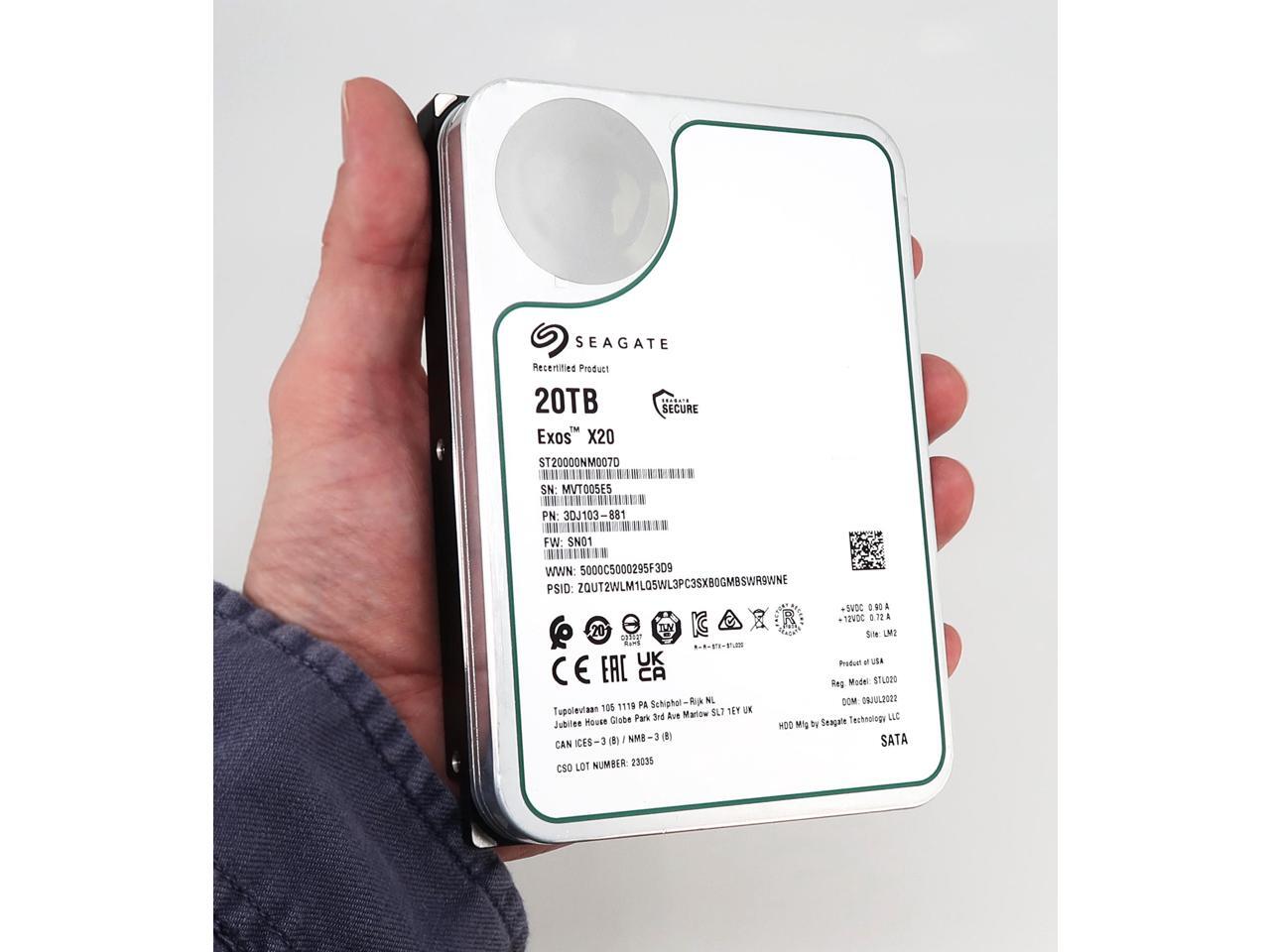 Refurbished: Seagate Exos X20 ST20000NM007D 20TB 7200 RPM 256MB Cache ...