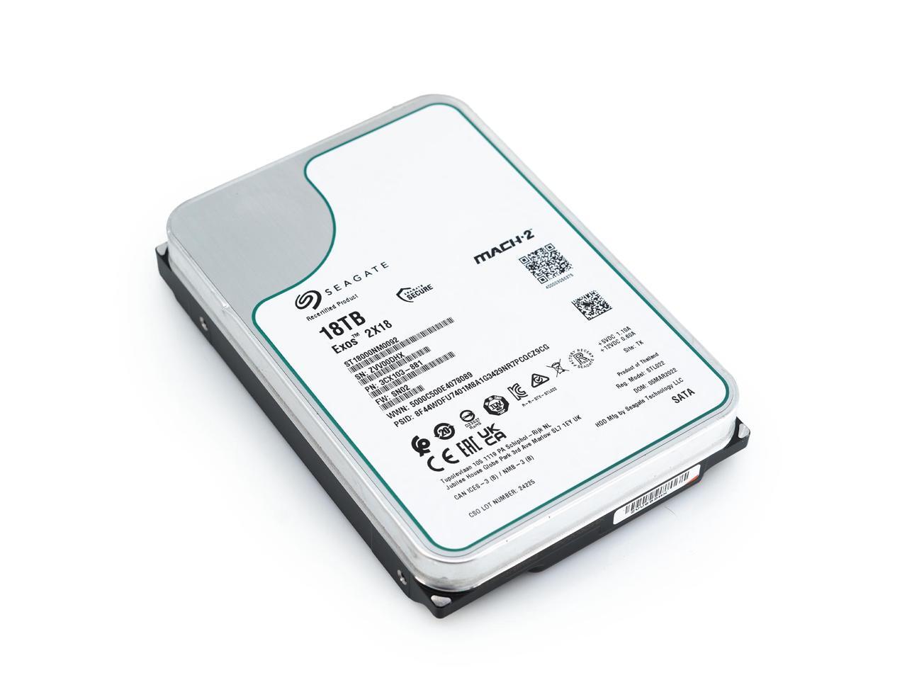 Refurbished: Seagate Exos 2X18 18TB SATA 6Gb/s 7200RPM 3.5" Enterprise ...