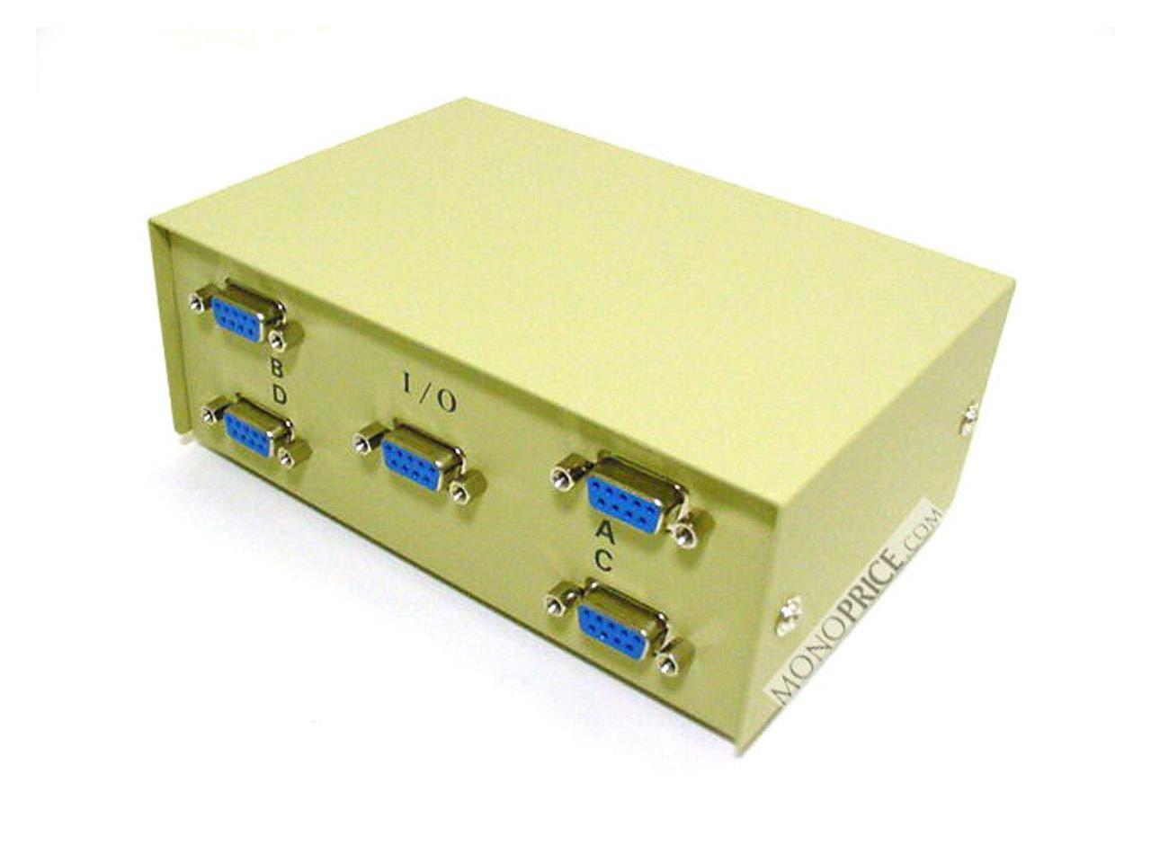 Monoprice 4x1 DB9 Female Manual Data Switch Box - Newegg.com