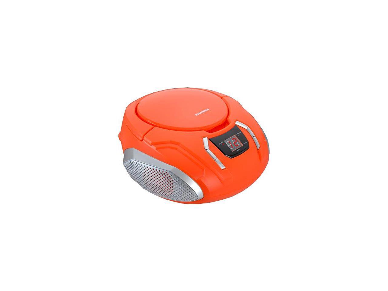 SYLVANIA(R) SRCD261-B-ORANGE Portable CD Player with AM/FM Radio ...