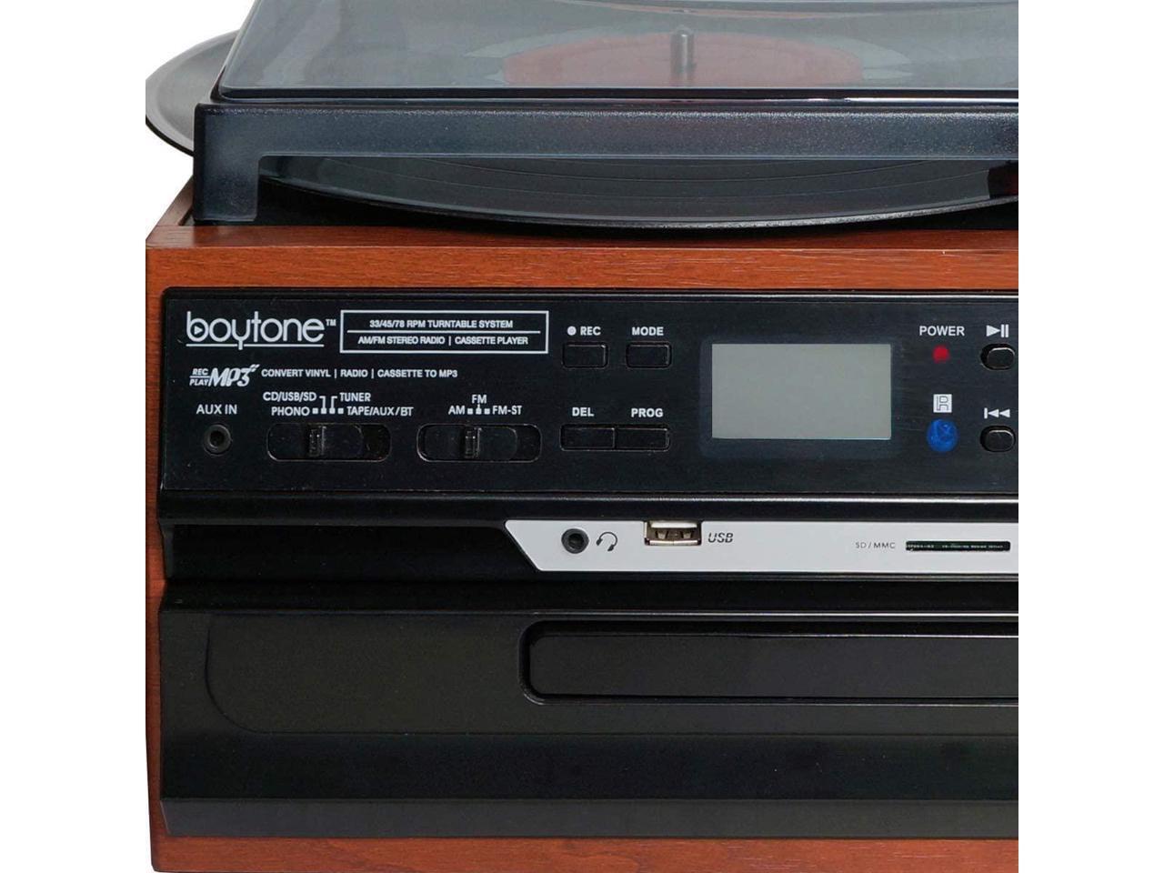 Boytone BT-24MB Bluetooth Classic Style Record Player Turntable with AM ...