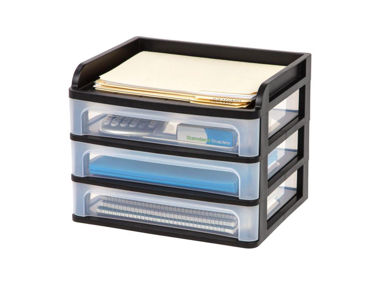 IRIS® 3-Drawer Medium Desktop Storage, 11 1/4"H x 14 1/4"W x 11 13/16"D ...