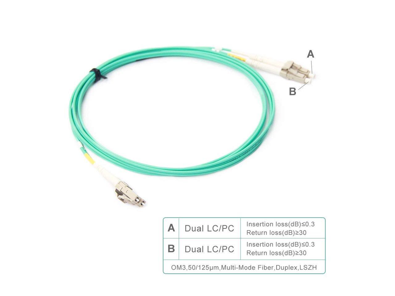 10Gtek Fiber Optic Cable - LC to LC OM3 10Gb/Gigabit Multi-Mode Jumper Duplex 50/125m LSZH Fiber ...