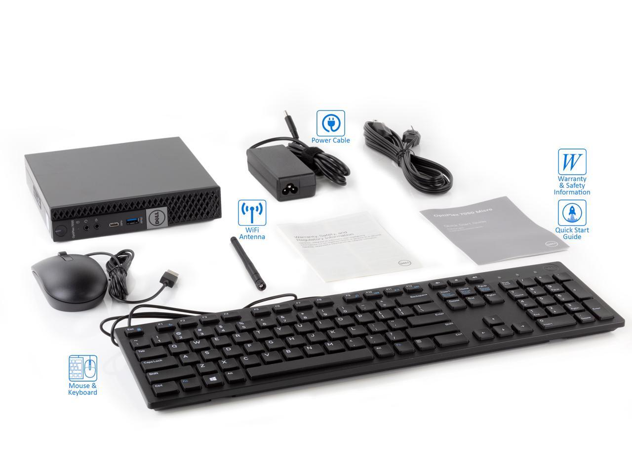 Refurbished: Dell OptiPlex 7050 Micro Desktop, Intel Quad-Core i7-7700T ...