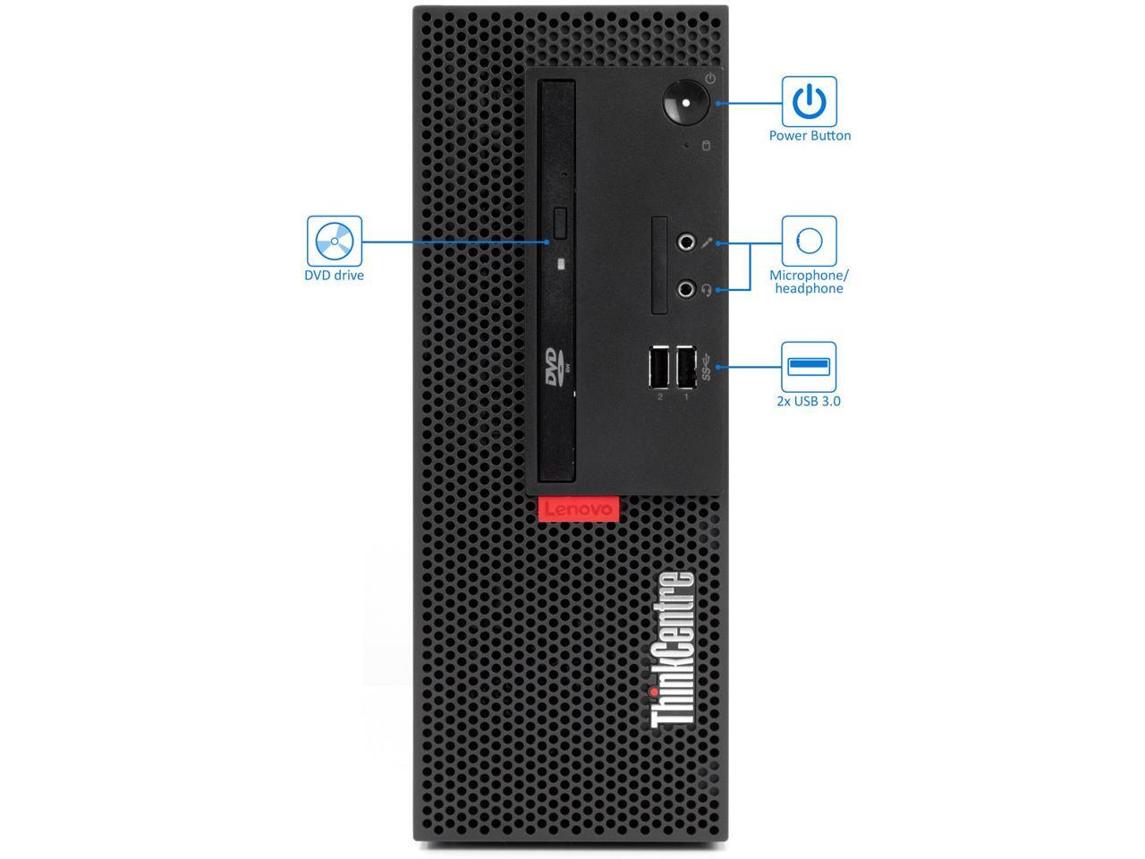 Lenovo ThinkCentre M710e Small Form Desktop, Intel Quad-Core i5-7400 Upto 3.5GHz, 8GB RAM, 128GB ...