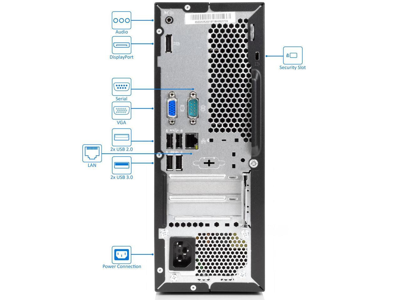 Lenovo ThinkCentre M710e Small Form Desktop, Intel Quad-Core i5-7400 ...