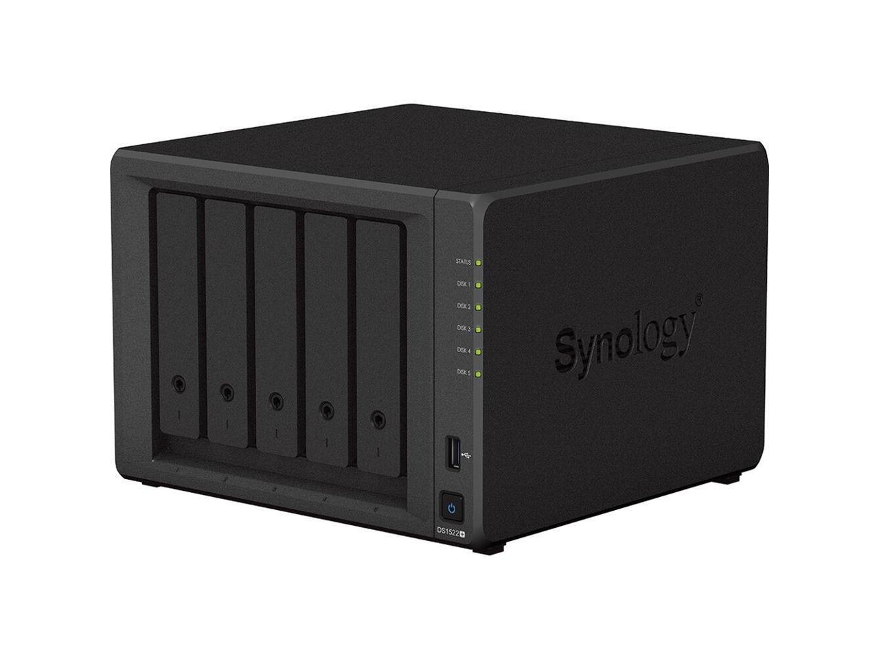 Synology DiskStation DS1522+ NAS Server with Ryzen 2.6GHz CPU, 32GB ...