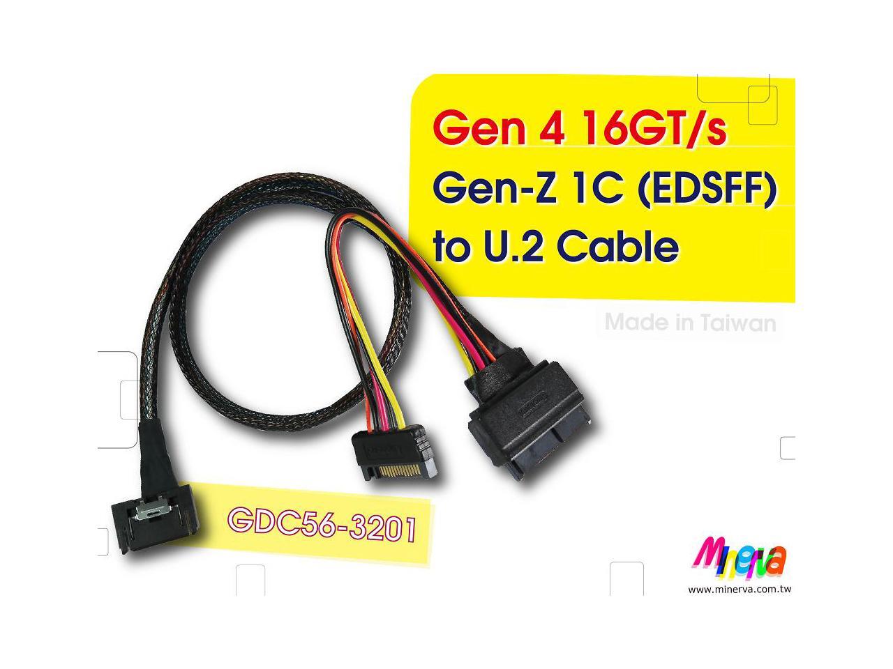 Gen-Z (EDSFF) 1C male PCIe4.0 to U.2 (SFF-8639) , 50cm Cable - Newegg.com