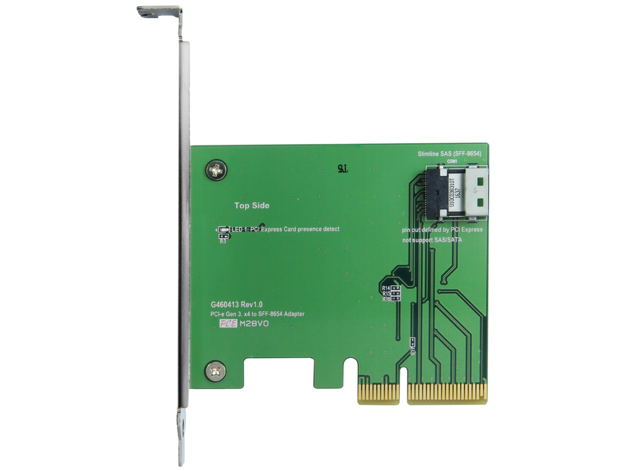 Innocard PCIe Gen 3, 4 Lanes to Slimline SAS (SFF-8654) Converter with ...
