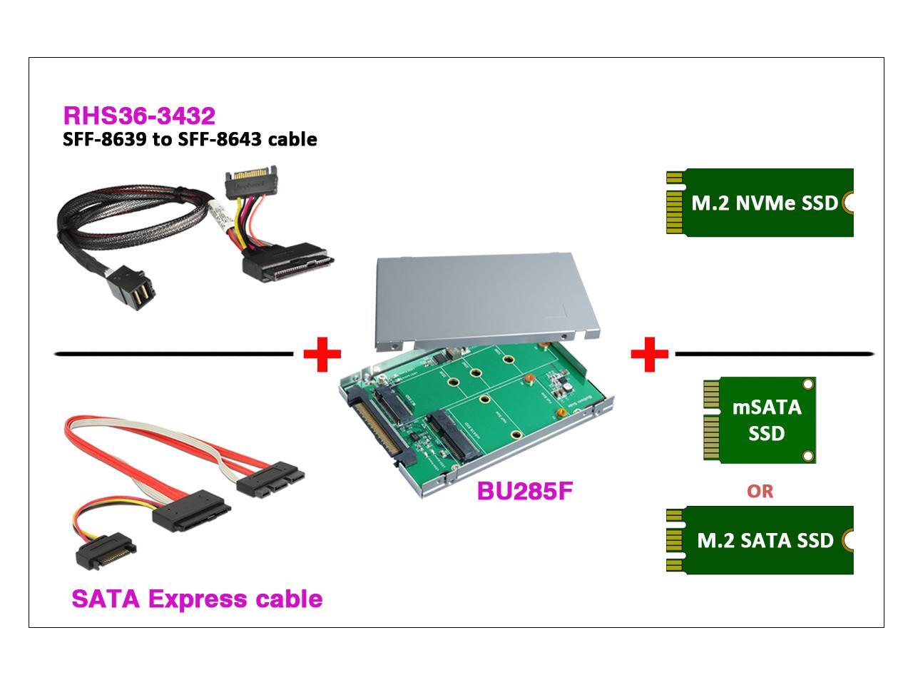 Innocard U.2 (SFF-8639) to M.2 (SATA Interface) & mSATA SSD converter ...